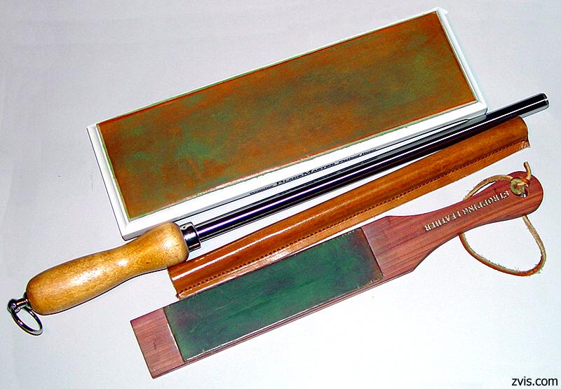 HandAmerican Leather Strops and Smooth Steel